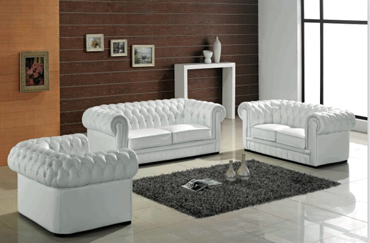 Modern sofa set Leather chesterfield sofa for living room furniture ...